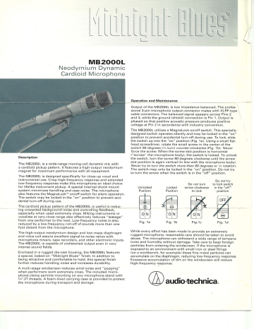 Audio-Technica MB2000L Microphone User Manual | Manualzz