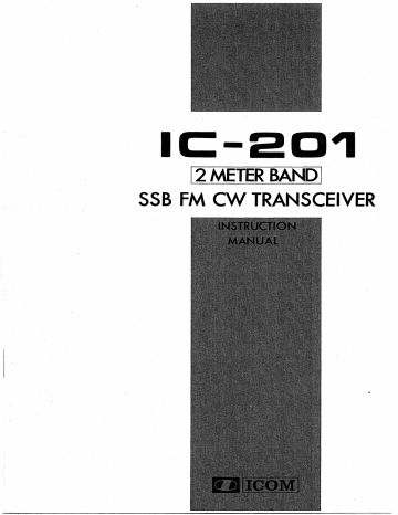 Icom IC-201 Instruction Manual | Manualzz