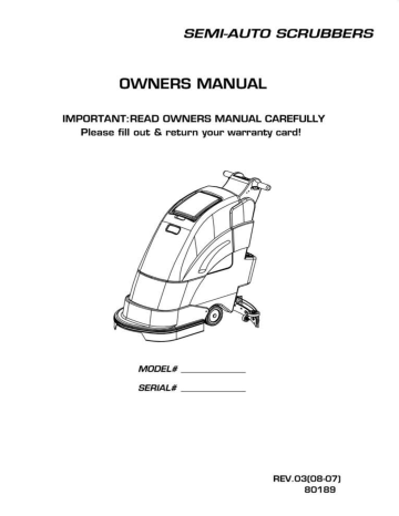 Scrubber SEMI-AUTO Owners Manual | Manualzz