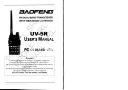 Baofeng UV-5R - User manual, User Guide, Owner's manual