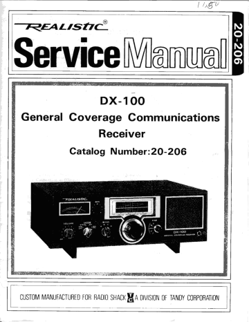 Realistic DX-100 Service Manual | Manualzz