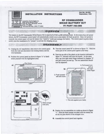 Interlogix ITI RF Commander Battery Kit Installation Instructions ...