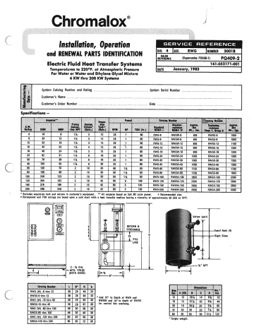 Chromalox CWG Water Heat Transfer System Installation Manual | Manualzz