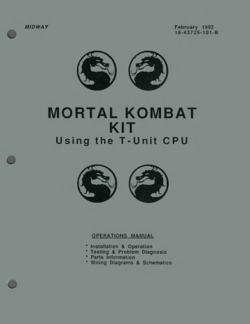 Mortal Kombat Arcade Game Operations Manual | Manualzz