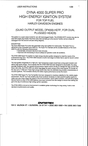 Dynatek DYNA 4000 Owner Manual | Manualzz