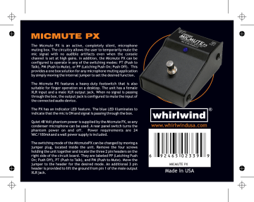 Whirlwind Micmute px Manual | Manualzz