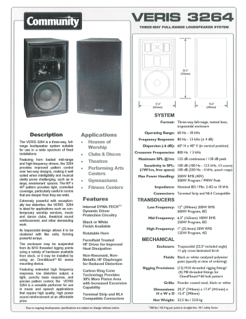 Community VERIS32 Spec sheet | Manualzz