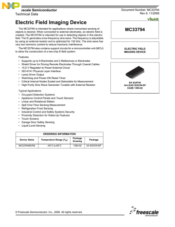 NXP MC33794 Proximity Sensor Data Sheet | Manualzz