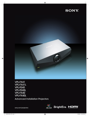 Sony HDMI VPL-FX41 Brochure & Specs | Manualzz