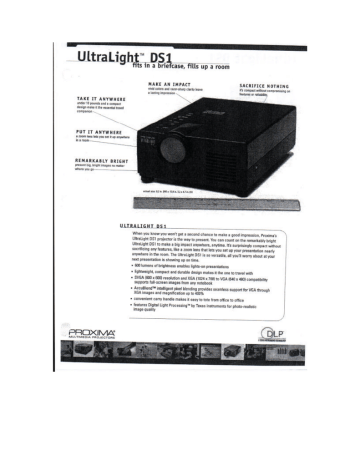 Proxima UltraLight DS1 Projector User Manual | Manualzz