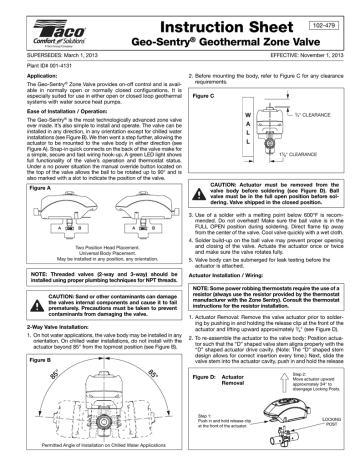 Taco Geo-Sentry Geothermal Zone Valve Instruction Sheet | Manualzz