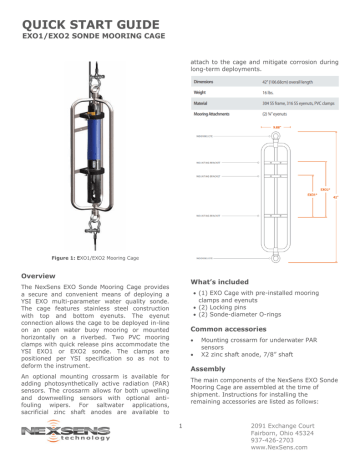 NexSens EXO1/EXO2 Sonde Mooring Cage - Quick Start Guide | Manualzz