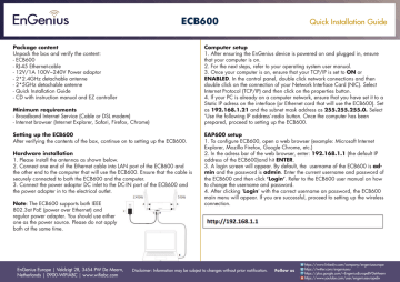 EnGenius ECB 600 Owner Manual | Manualzz