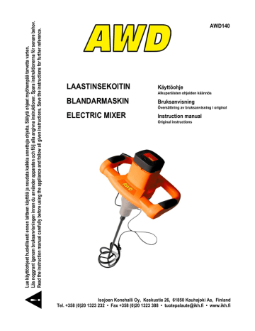 AWD WD140 Instruction manual | Manualzz