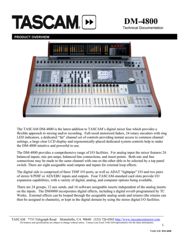 Tascam DM-4800 Technical Documentation | Manualzz