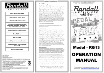 Randall RG13 Operation Manual | Manualzz