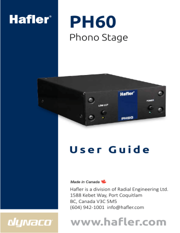 Hafler PH60 Phono Stage User Guide | Manualzz