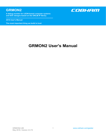 GRMON2 Debug Monitor User's Manual | Manualzz