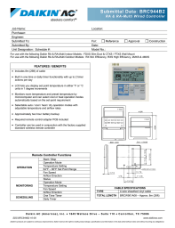 Daikin BRC944B2-A08 - Installation manual, Specification, Use and care ...
