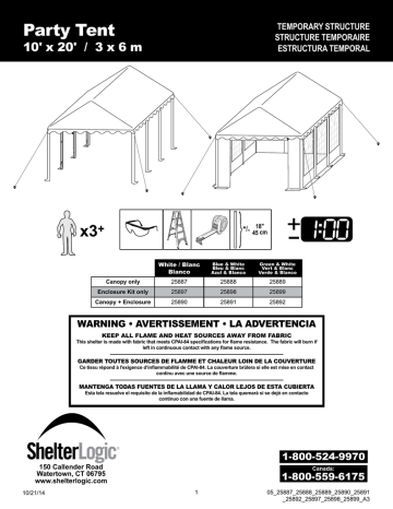 Shelterlogic 10 X20 Parts List