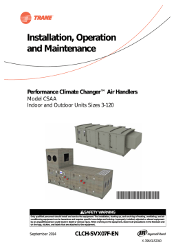 Trane Performance Climate Changer CSAA - Installation, Use and ...