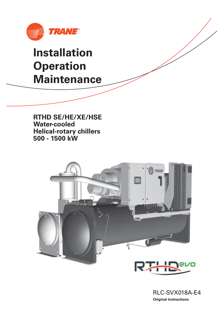 Installation Operation Maintenance RTHD SE/HE/XE/HSE | Manualzz