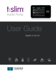 Tandem t:slim Insulin Pump User Guide | Manualzz