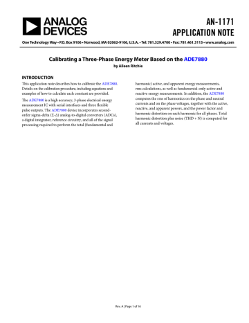 ADE7880 Energy Meter Calibration | Manualzz