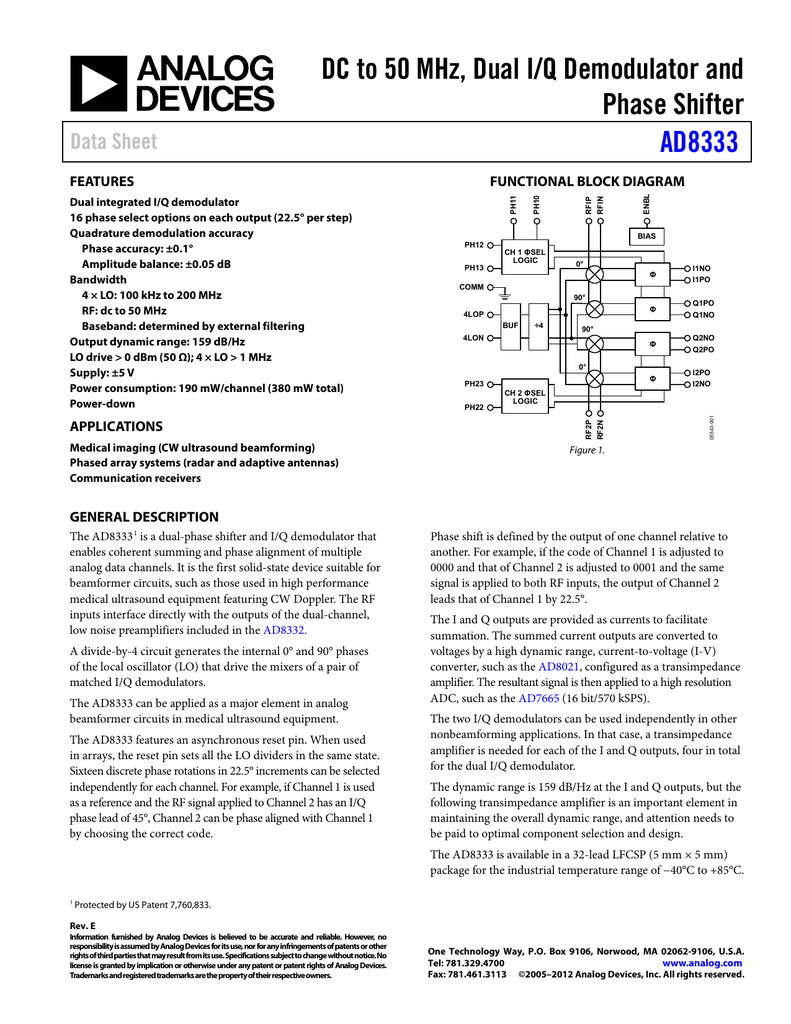 ANALOG DEVICES AD8333-EVALZ Evaluation Board Data Sheet | Manualzz