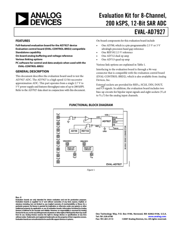 EVAL-AD7927 User Manual | Manualzz