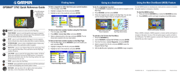 Garmin GPSMAP 376C Quick Reference Guide | Manualzz