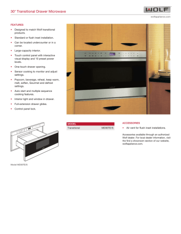 Wolf MD30TE/S Microwave Drawer Quick Reference Guide | Manualzz