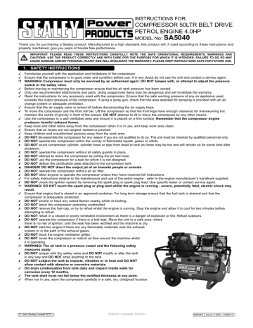 Sealey Power PRODUCTS SA5040 Instructions | Manualzz