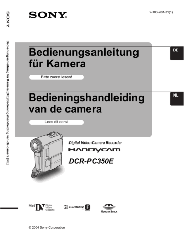 Sony DCR-PC350E Bedienungsanleitung | Manualzz