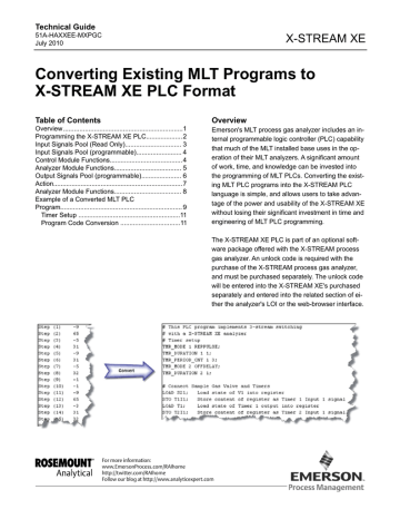 Rosemount Converting Existing MLT Programs to X-STREAM Enhanced PLC ...