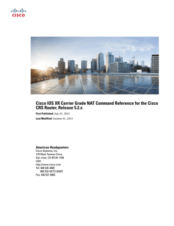 Cisco CRS Router Carrier Grade NAT Command Reference | Manualzz