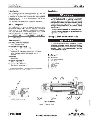 Fisher 252 Installation guide | Manualzz