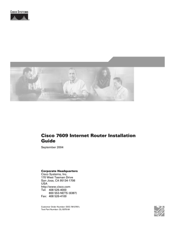 Cisco 7613-S Router Installation Guide | Manualzz