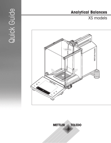 Mettler Toledo Analytical Balances XS models Quick Guide | Manualzz