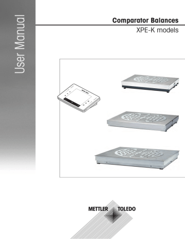 Mettler Toledo Comparator Balances XPE-K User Manual | Manualzz