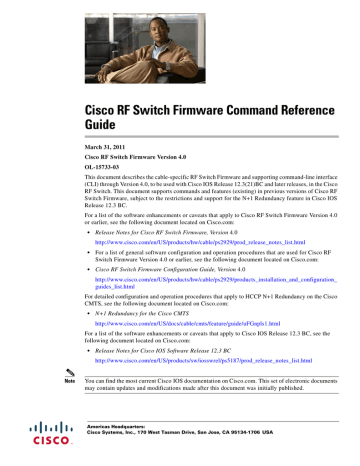 Cisco RF Switch 3x10 Command Reference Guide | Manualzz
