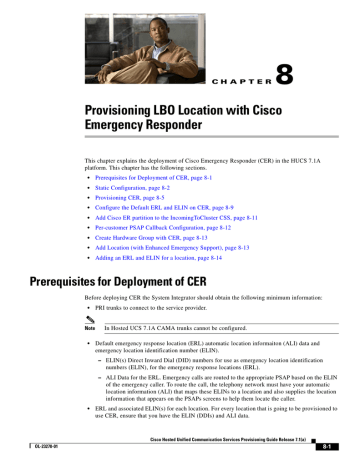 Cisco Emergency Responder Provisioning Guide | Manualzz