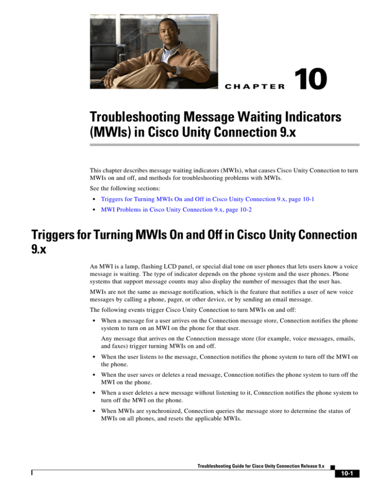 10 Troubleshooting Message Waiting Indicators (MWIs) in Cisco Unity ...