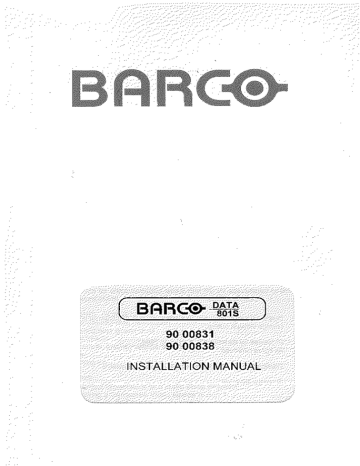 BARCO DATA 801S Installation Manual | Manualzz
