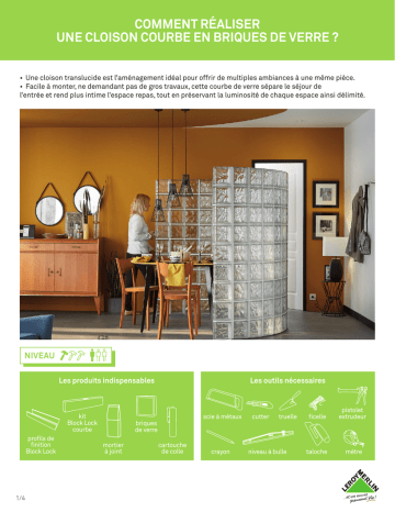 Cloison courbe en briques de verre - Instructions | Manualzz
