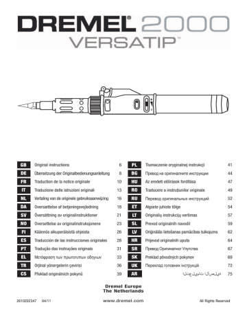 Dremel Versatip 2000 Instruction Manual | Manualzz