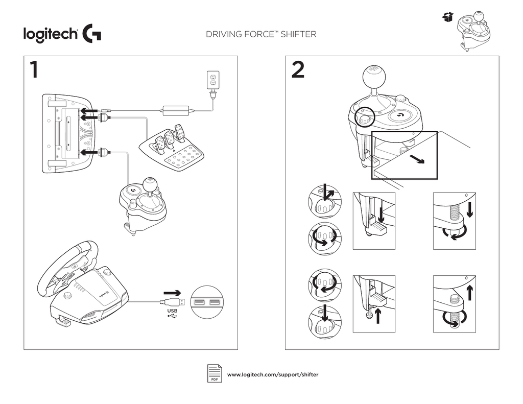 Logitech Driving Force Shifter, GEAR BOX/DRIVING FORCE Owner's manual ...