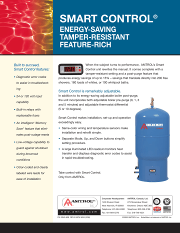 AMTROL Smart Control Datasheet | Manualzz