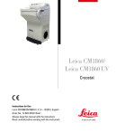 Leica CM1860 & CM1860 UV Cryostat Instructions for Use | Manualzz