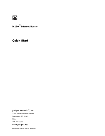 Juniper Networks M160 Internet Router Quick Start | Manualzz